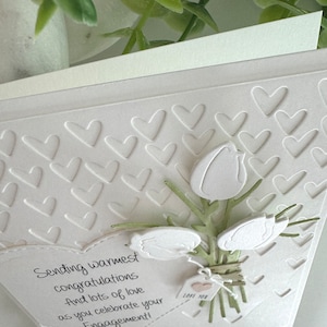 Personalized 3D Floral Engagement Card, Handmade Newly Engaged Card ...