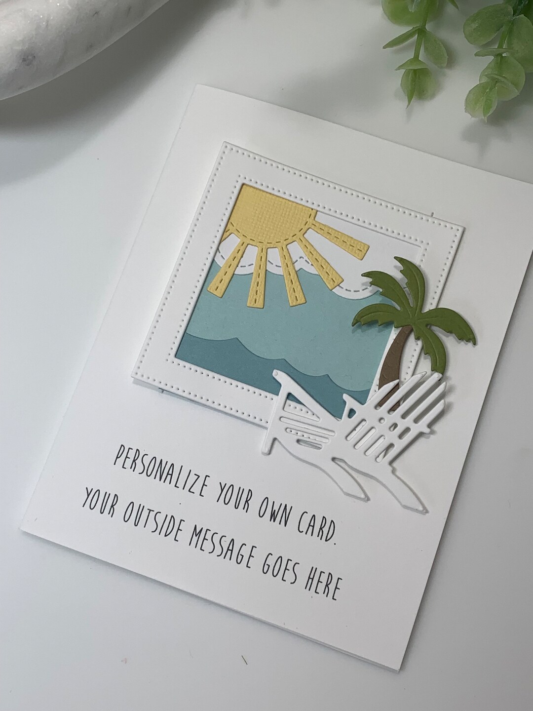 Personalized Beach Retirement Card, Handmade Vacation Greeting, Custom ...