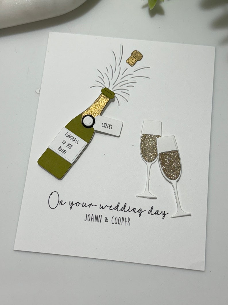 Personalized Champagne Card, Handmade Celebration Card Custom All ...