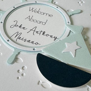 Personalized Nautical Baby Card, Handmade 1st Birthday Keepsake ...