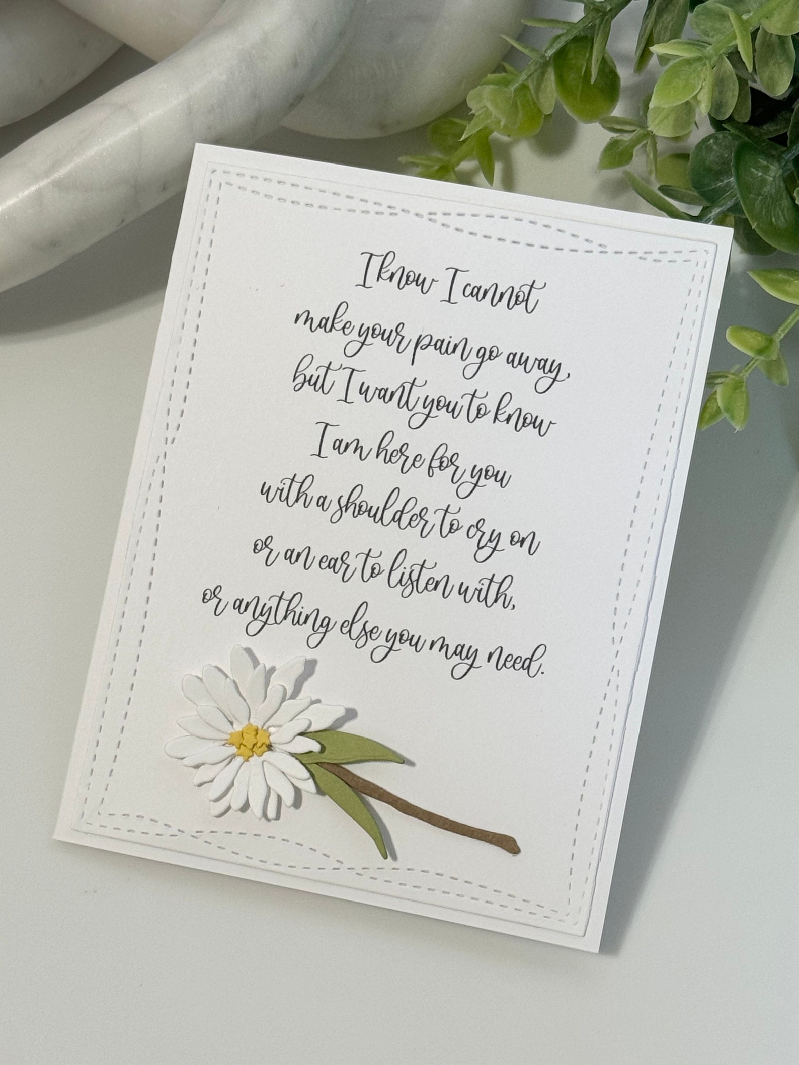 Personalized Sympathy Card, Handmade Floral Condolence, Customize Your ...