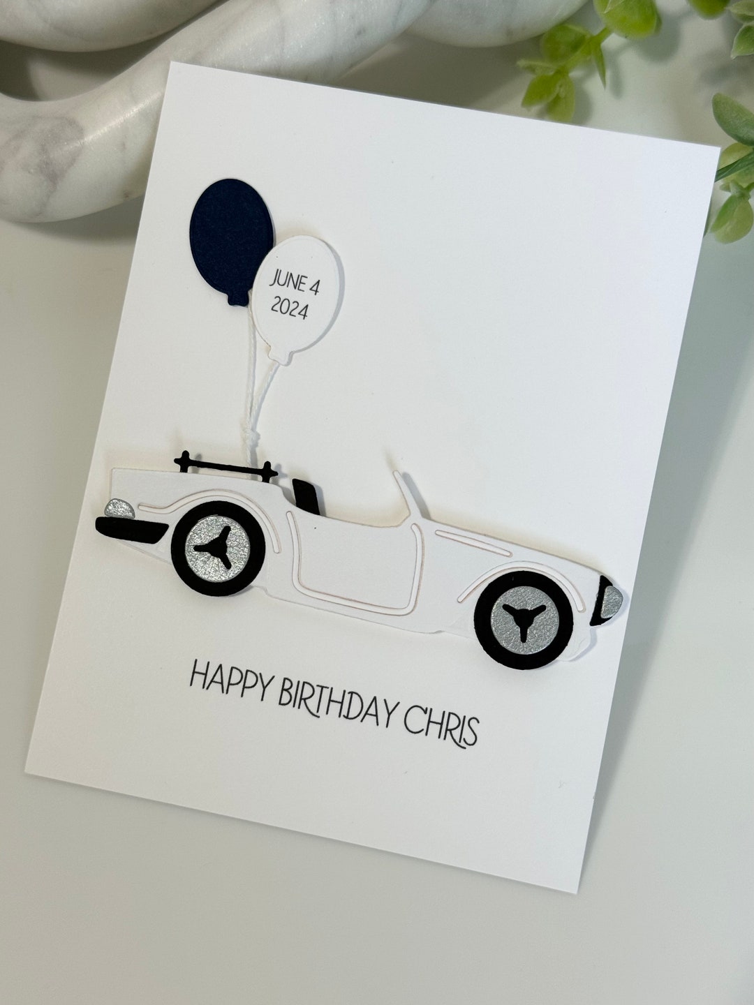 Personalized Masculine Card, Car Card, Custom Birthday Card, Father’s ...