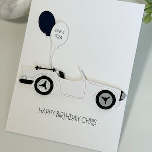 Personalized Masculine Card, Car Card, Custom Birthday Card, Father’s ...