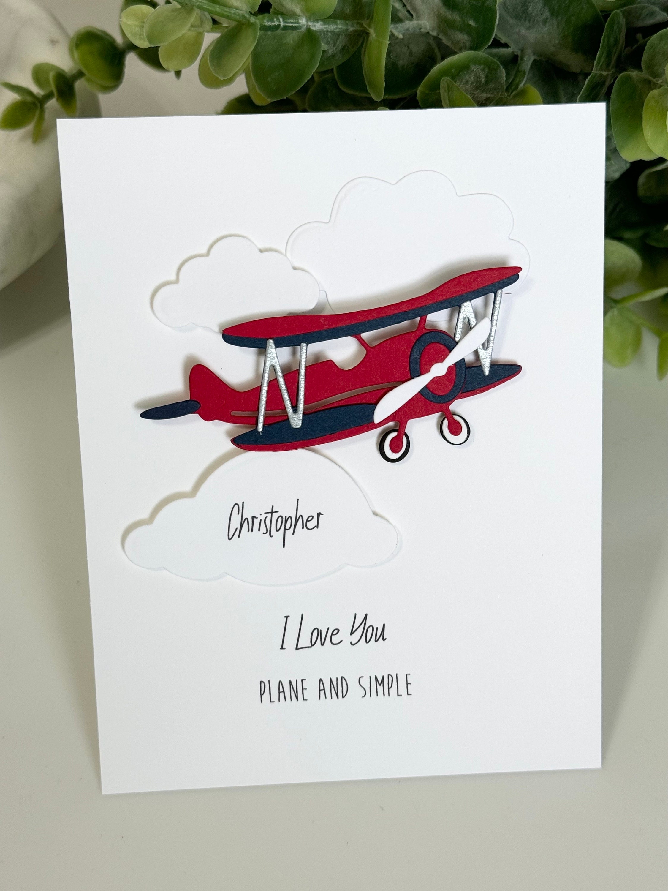Personalized 3D Airplane Birthday Card, Handmade Aviation Gift ...