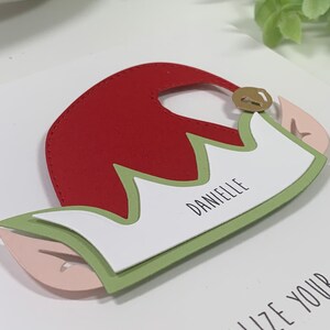 Personalized Elf Card Elf Hat Kids Christmas Card Custom - Etsy