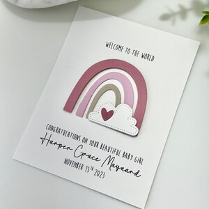 Personalized Rainbow Baby Card, Custom Baby Card, Welcome to the World ...