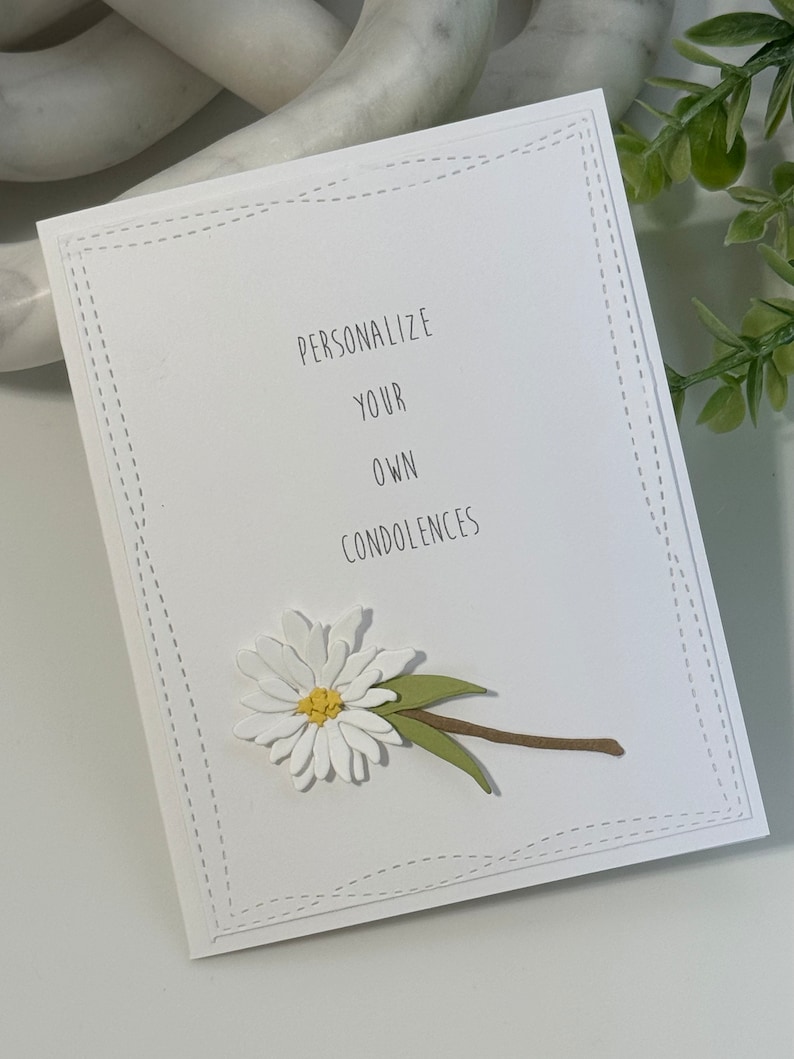 Personalized Sympathy Card, Handmade Floral Condolence, Customize Your ...