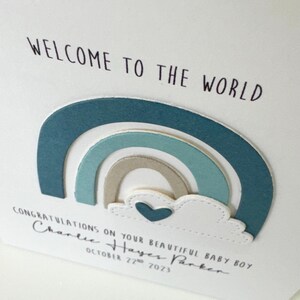 Personalized Rainbow Baby Card, Custom Baby Card, Welcome to the World ...