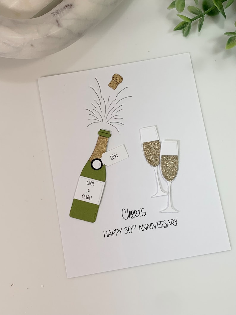 Personalized Champagne Card, Handmade Celebration Card Custom All ...