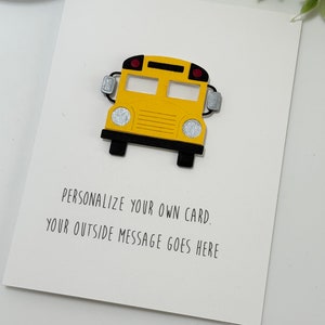 Personalized School Bus Card, First Day of School, Handmade, Customize ...