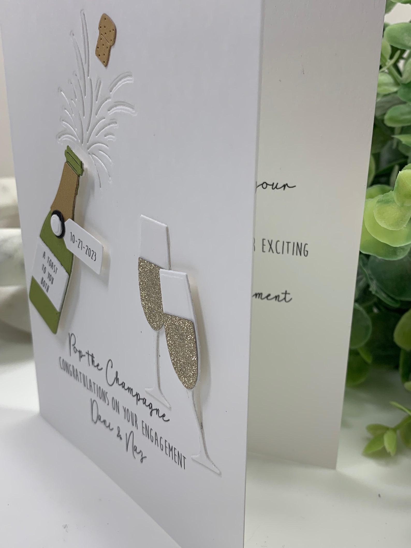 Personalized Champagne Card, Handmade Celebration Card Custom All ...