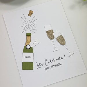 Personalized Champagne Card, Handmade Celebration Card Custom All ...