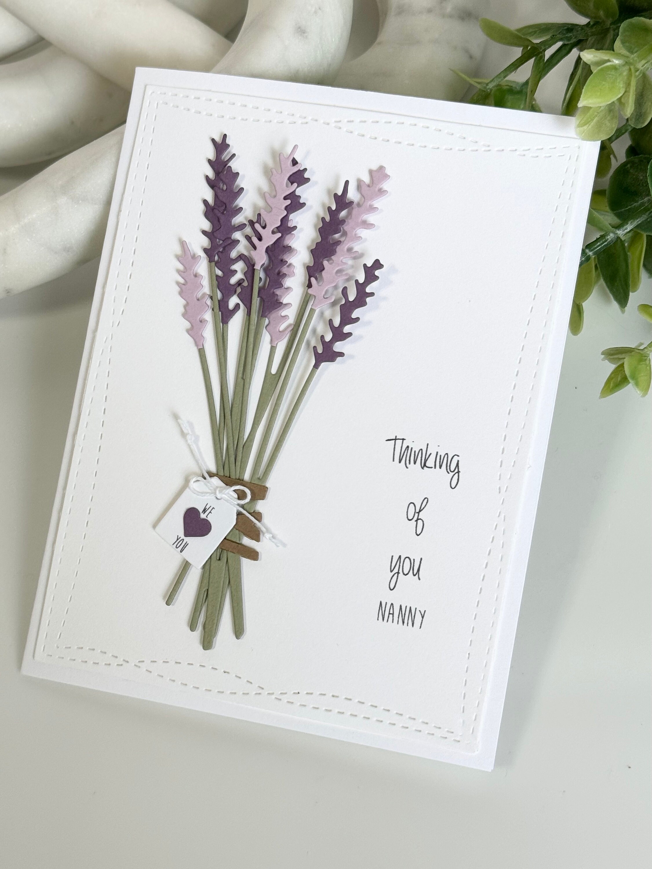 Personalized 3D Lavender Card, Handmade Birthday Floral Card, Customize ...