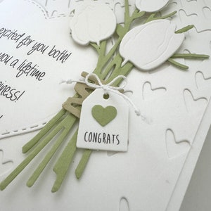Personalized 3D Floral Engagement Card, Handmade Newly Engaged Card ...