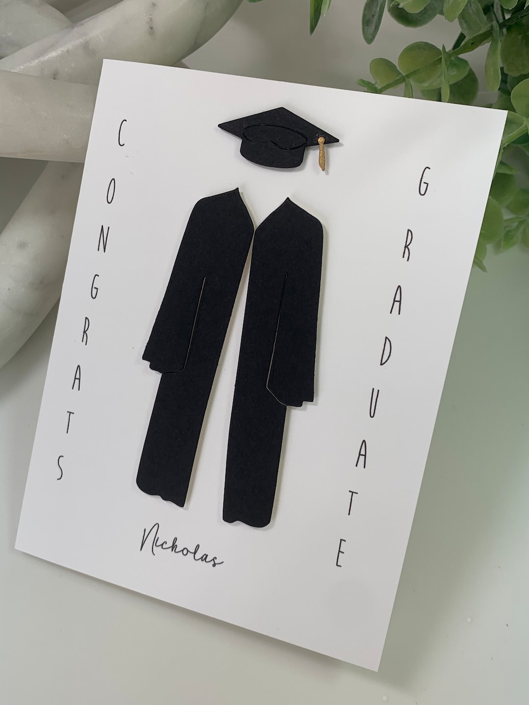 Personalized Graduation Card, Congratulations Graduate Card, Cap and ...