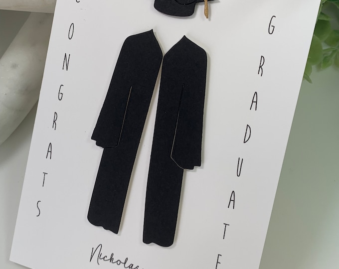 Personalized Graduation Card, Congratulations Graduate Card, Cap and ...