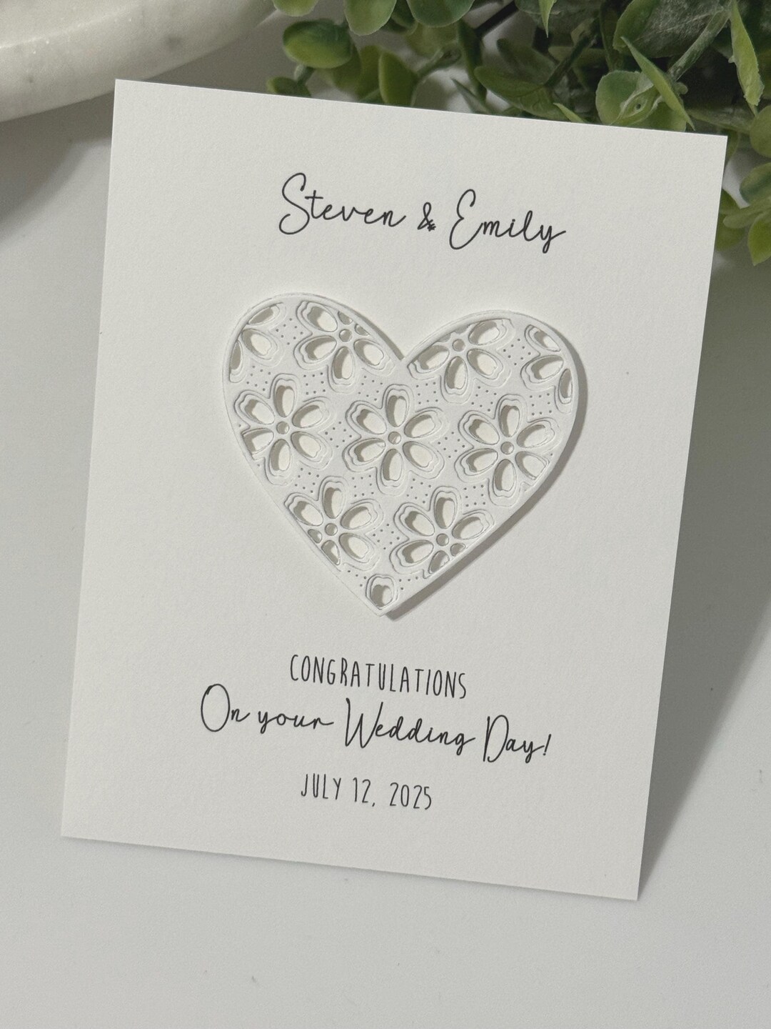 Personalized 3D Heart Card, Handmade Wedding Anniversary Keepsake ...