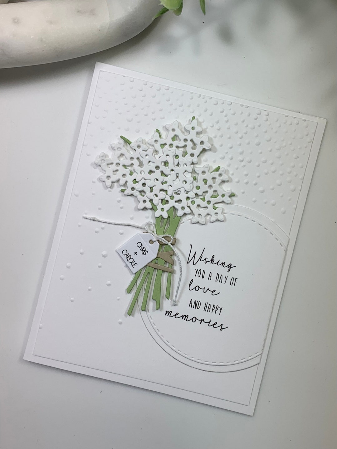 Personalized Wedding Card, Handmade, Keepsake, Floral Wedding Card ...