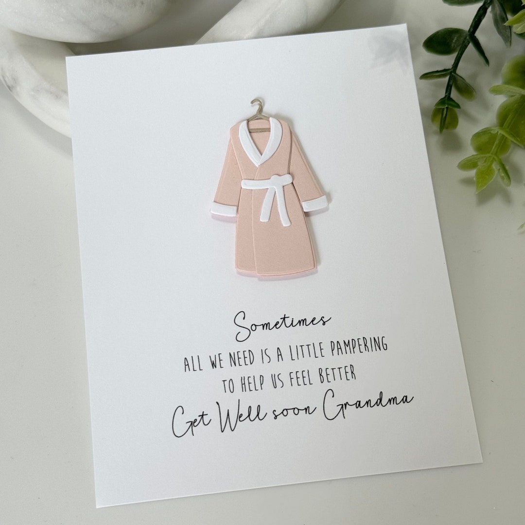 Personalized Robe Card for Relaxing Spa Day, Get Well Soon Card ...