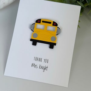 Personalized School Bus Card, 1st Day of School Card, Card for Bus ...