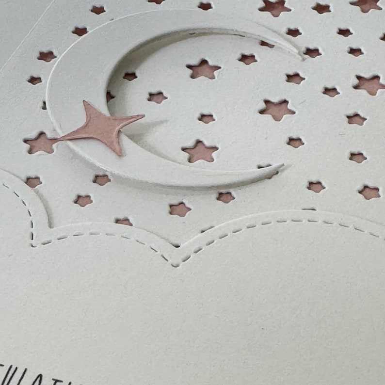 Personalized Moon and Stars Baby Card, New Baby Gift, Customize Your ...