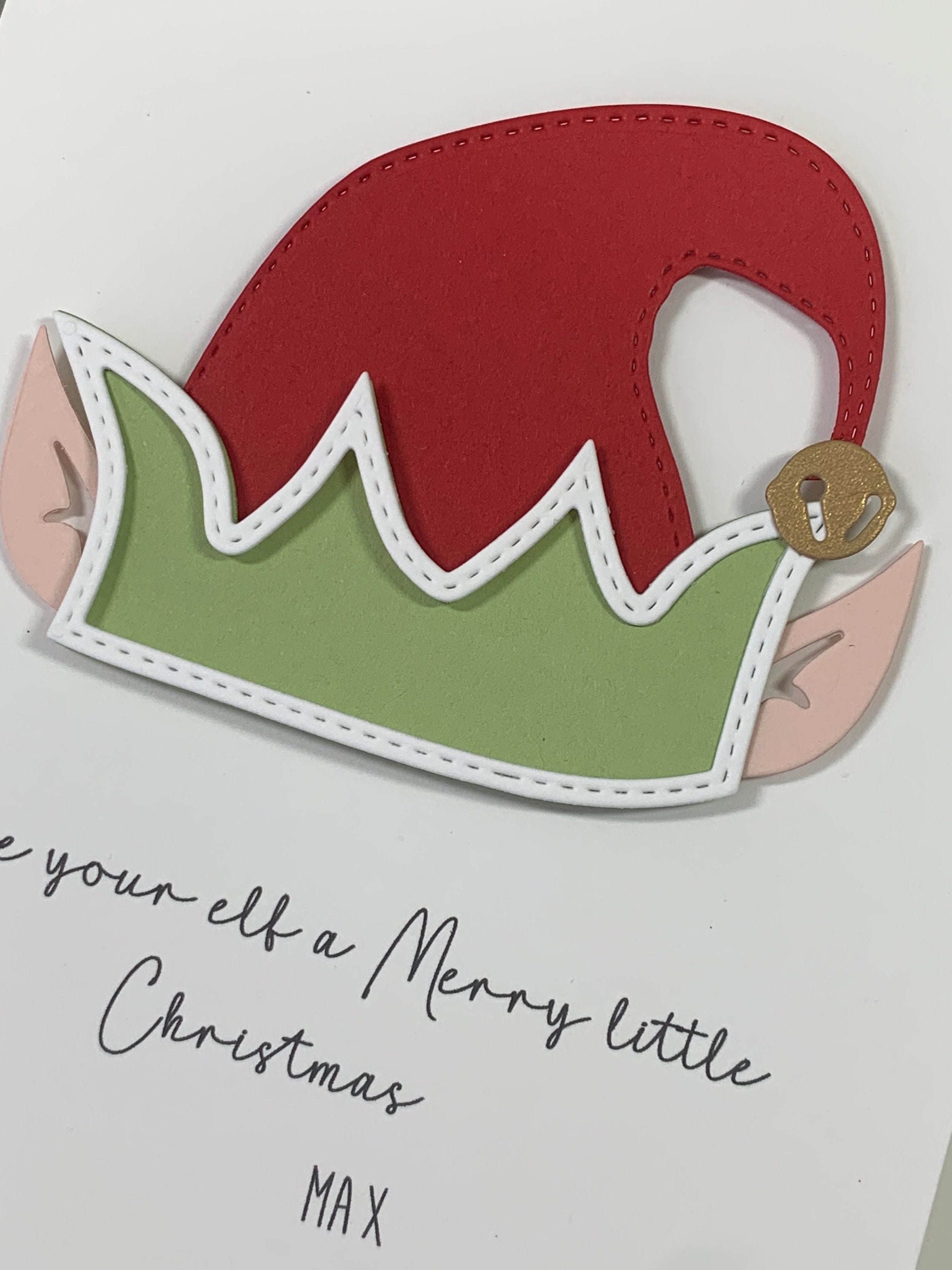 Personalized Elf Card Elf Hat Kids Christmas Card Custom - Etsy