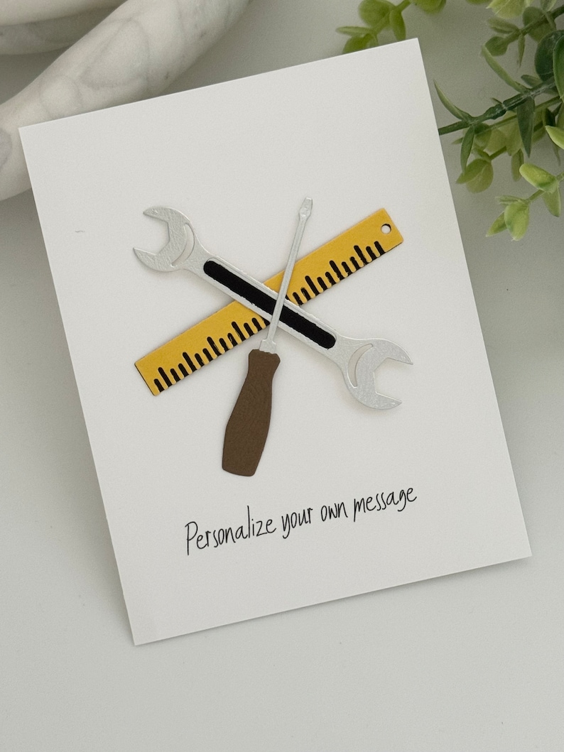 Personalized Tools Card, Handmade Handyman Gift, Masculine All Occasion ...