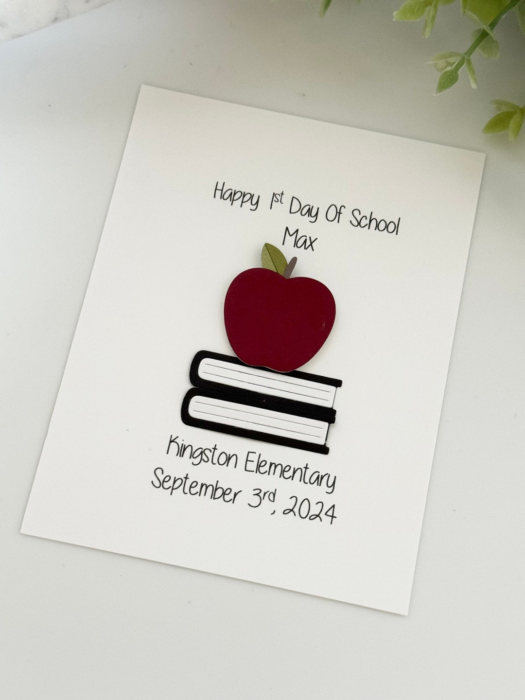 School Card, Card for Teacher, Personalized Card, 1st Day of School ...