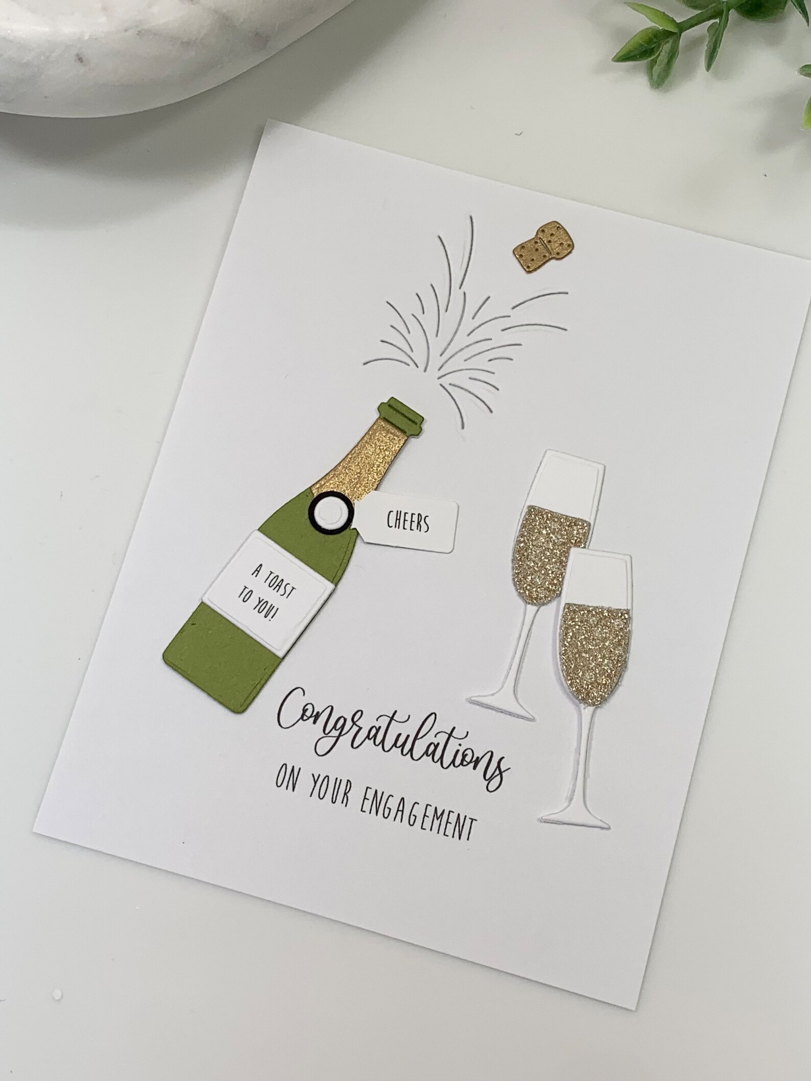 Personalized Champagne Card, Handmade Celebration Card Custom All ...