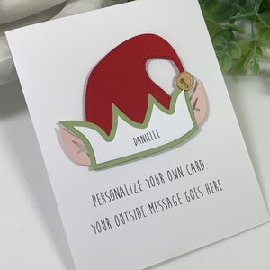 Personalized Elf Card Elf Hat Kids Christmas Card Custom - Etsy