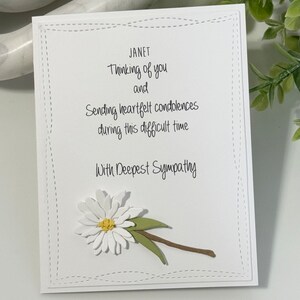 Personalized Sympathy Card, Handmade Floral Condolence, Customize Your ...