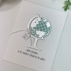 Personalized Globe Card, World Card, Birthday Card, Masculine Card ...