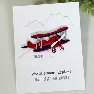 Personalized 3D Airplane Card, Masculine Card, Birthday Card for Him ...