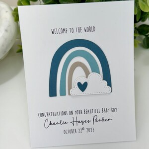 Personalized Rainbow Baby Card, Custom Baby Card, Welcome to the World ...