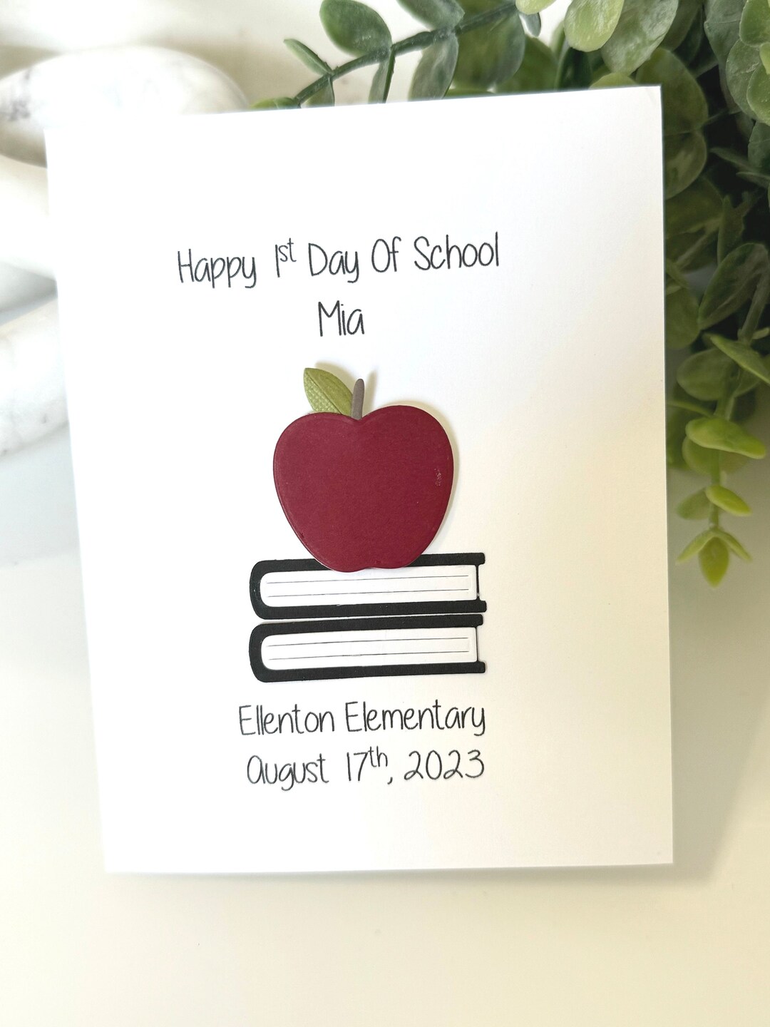 School Card, Card for Teacher, Personalized Card, 1st Day of School ...