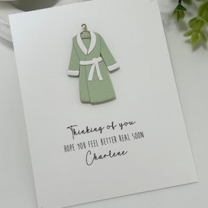 Personalized Robe Card for Relaxing Spa Day, Get Well Soon Card ...