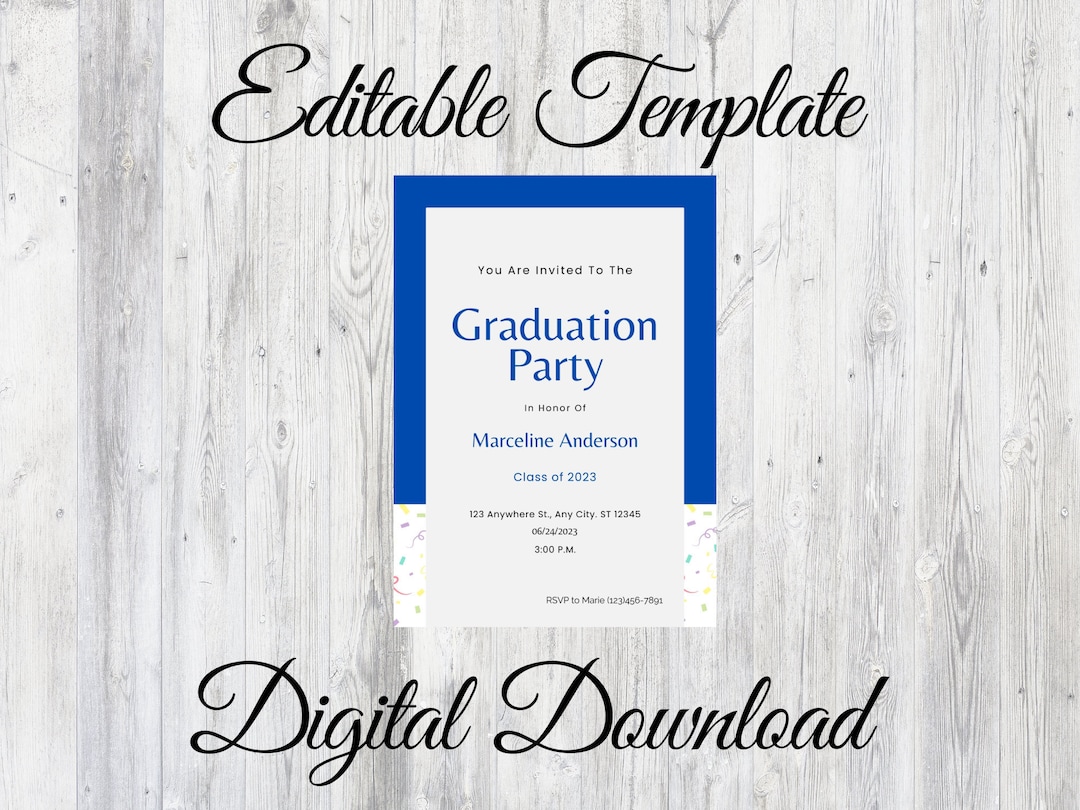 Graduation Party Invitation Template - Etsy