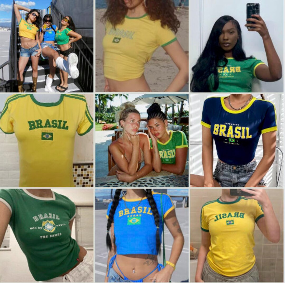 Brazil Y2K Baby Vintage 90s Crop Top Graphic Tee - Etsy