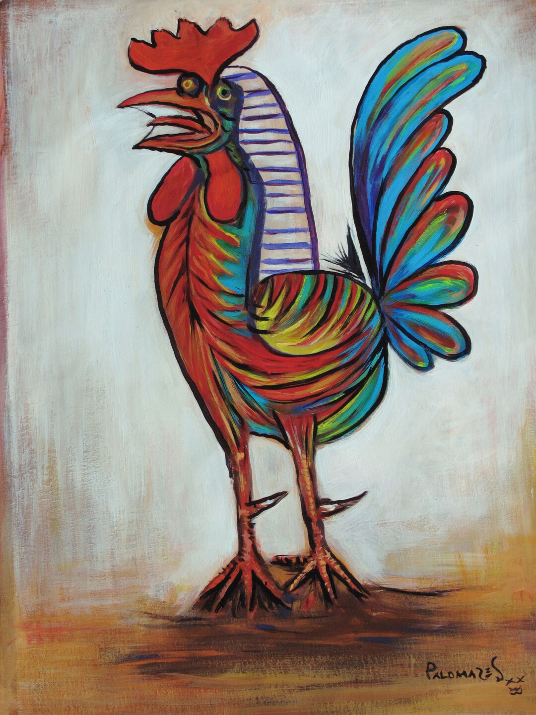 Reproduction of Pablo Picasso's le Coq Chicken Painting of 1938. Size ...