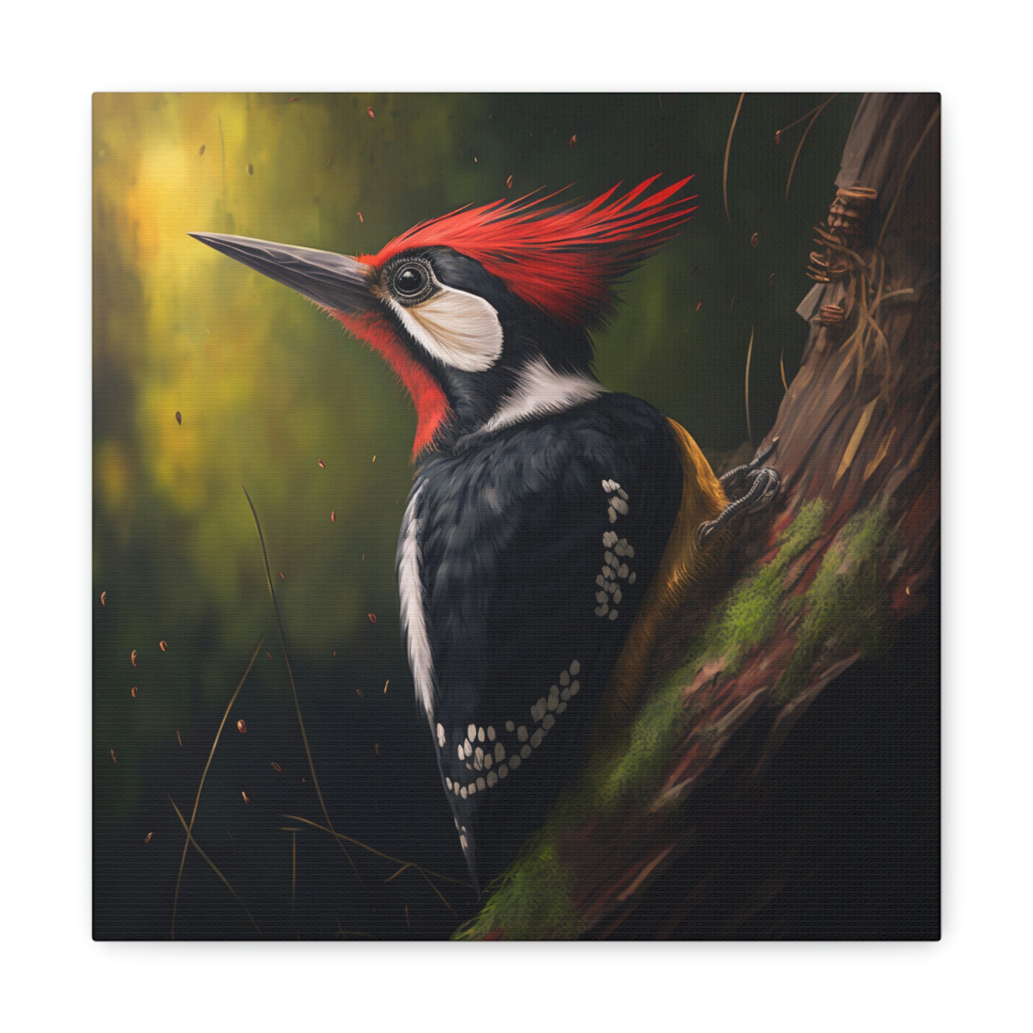 Pilleated Woodpecker on Canvas | Birder Gift | Bird Decal | Animal ...