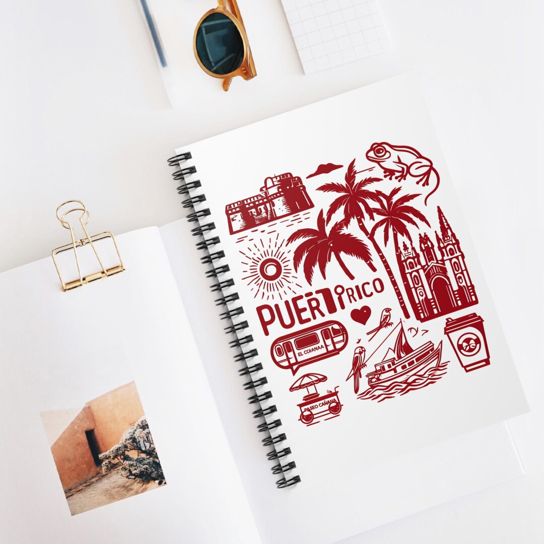 Puerto Rico Art Spiral Notebook: 118 Ruled Pages - Etsy