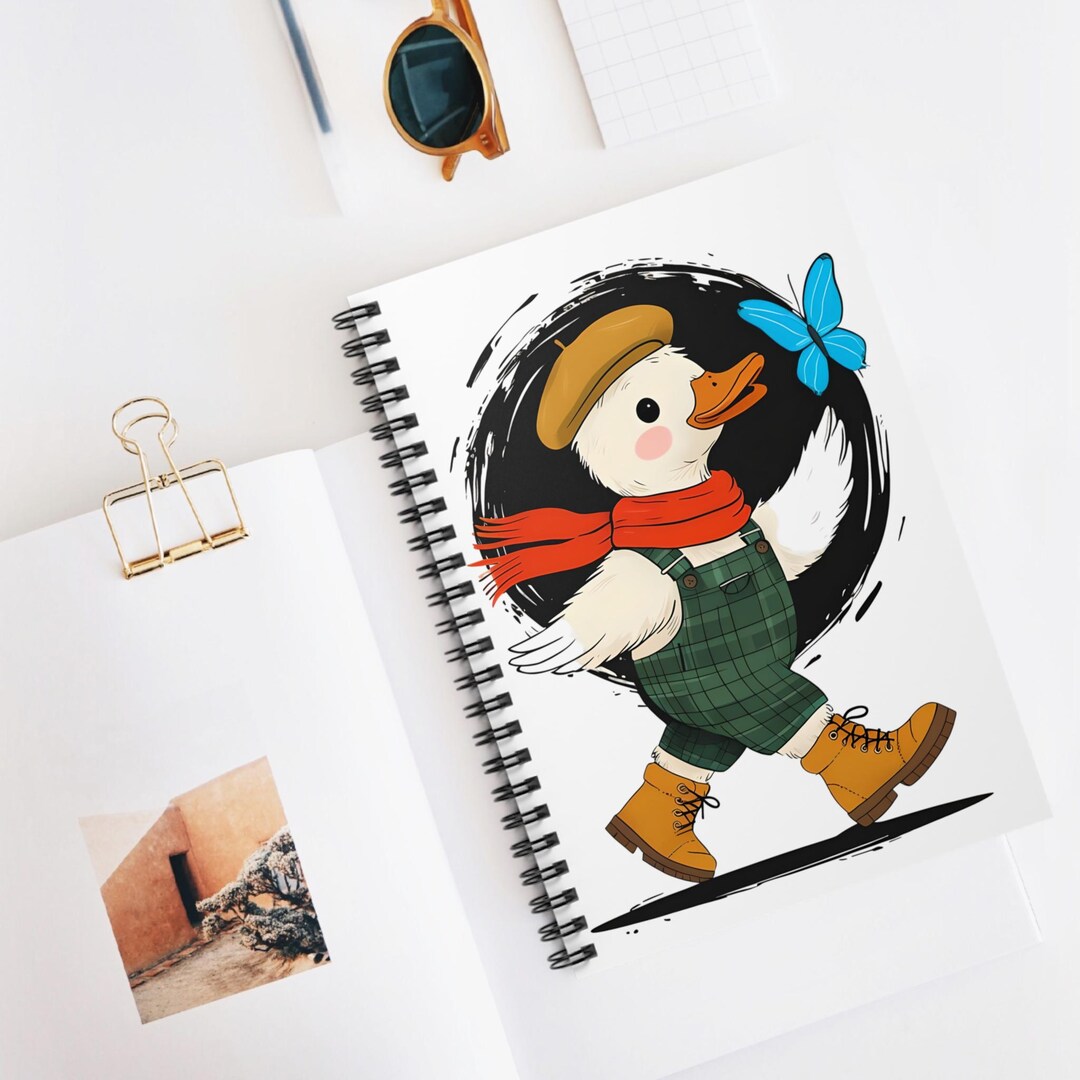 Adorable Duck Spiral Notebook - Cute Notebook, Stationery Gift, Art ...