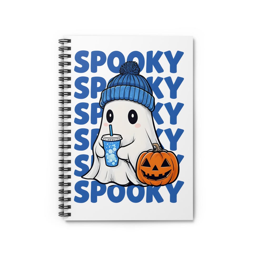 Cute Spooky Ghost Spiral Notebook | Cute Halloween Journal, Stationery ...
