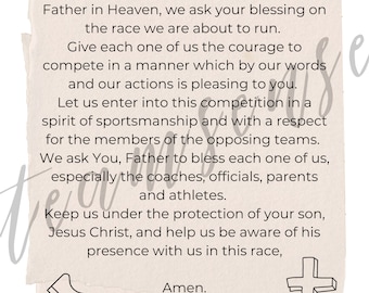 Athlete's Prayer | Sports Gifts Printable | Sports Prayer | Athlete ...