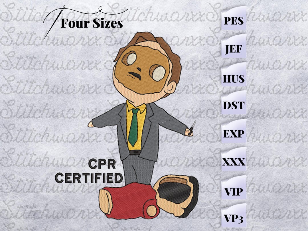 CPR Certified Machine Embroidery Design, Office Embroidery Design ...