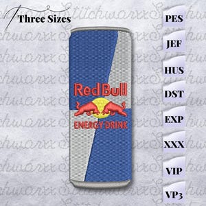 Red Bull Machine Embroidery Design, Energy Drink Embroidery, File in ...