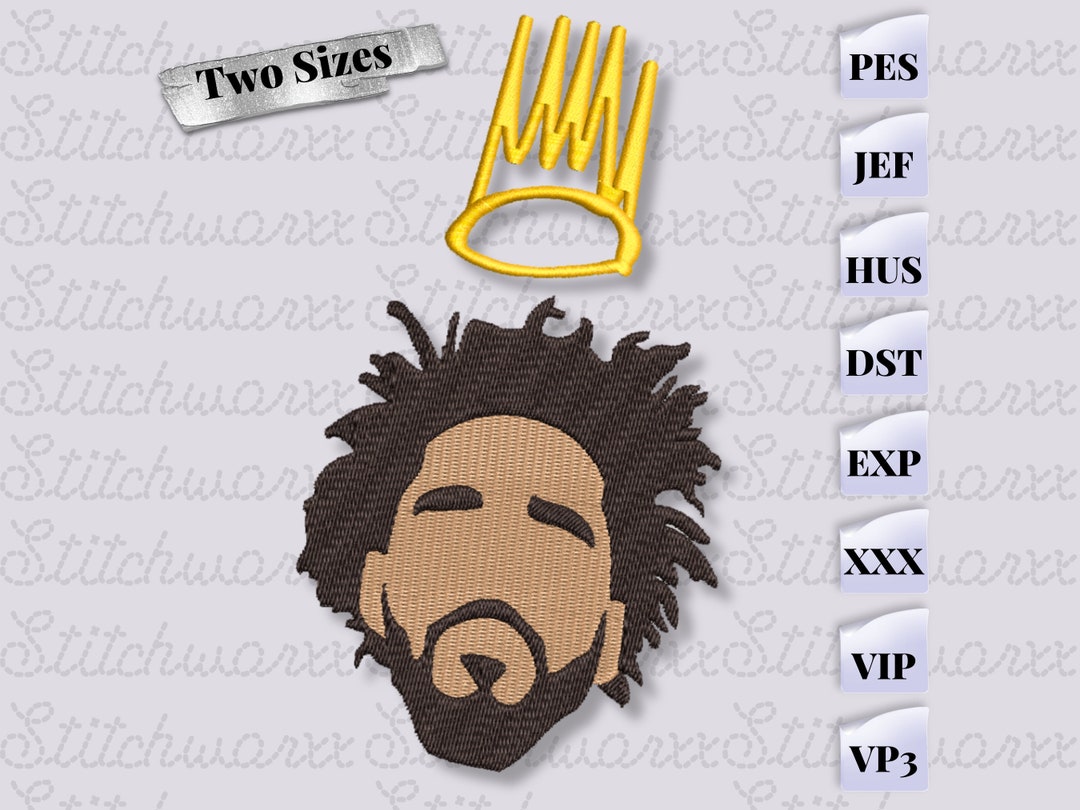J.cole Embroidery File, Trendy Embroidery Designs, File in PES, DST ...