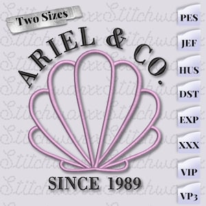 Ariel & Co Embroidery Design, Little Mermaid Embroidery Design, File in ...