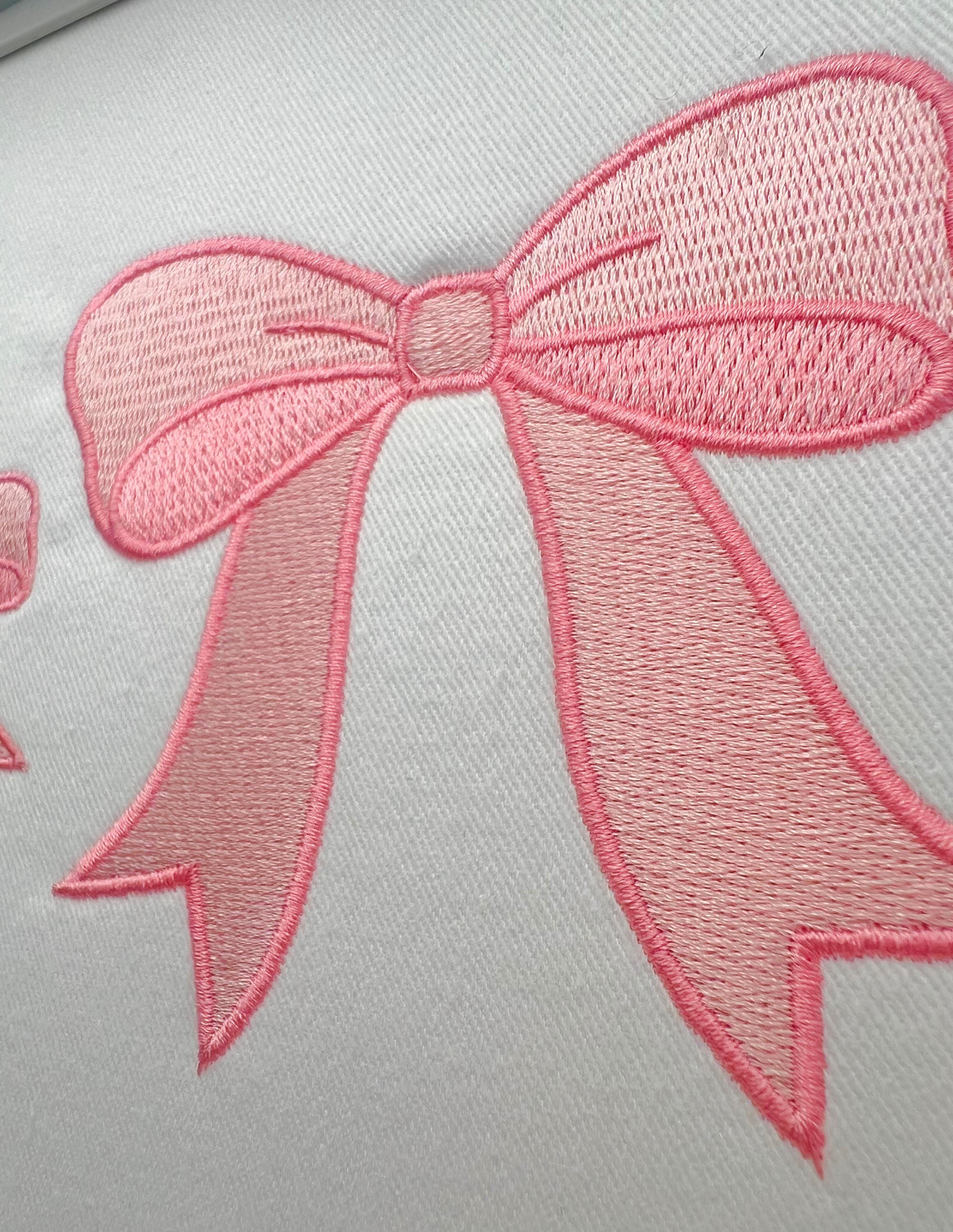 Bow Machine Embroidery Design, Coquette Embroidery Design, File in PES ...