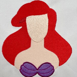 Ariel Embroidery Design, Little Mermaid Embroidery, File in PES, DST ...